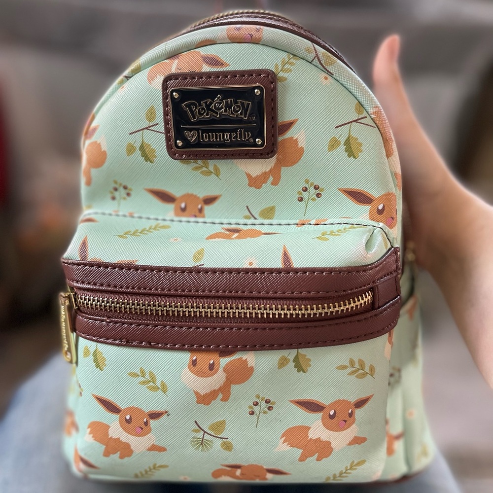 Rare Pokemon Evee Floral Loungefly Mini Backpack Set - Gem